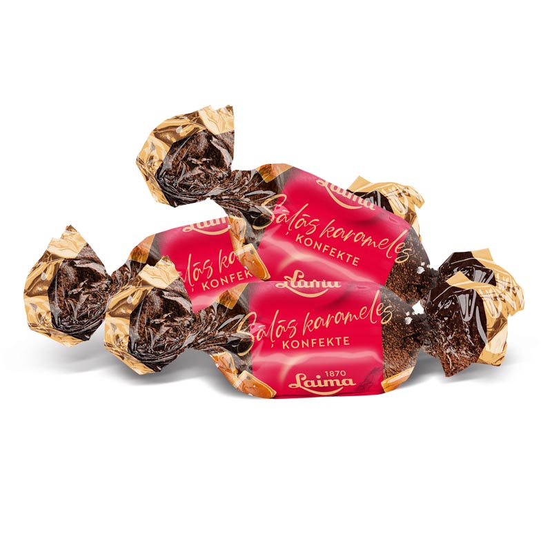 Elvi / ŠOKOLĀDES KONFEKTES AR SĀĻO KARAMELI LAIMA